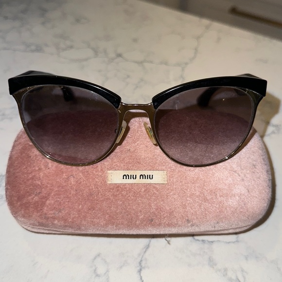 Miu Miu | Accessories | Miu Miu Cat Eye Black Sparkly Sunglasses | Poshmark